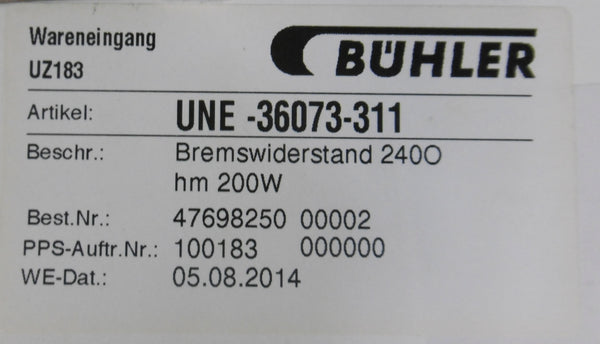 Koch Brake Resistance for Frequency Converter: UNE-36073-311 240 OHM ...
